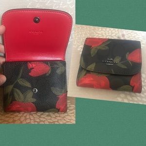 Coach | Bags | Coachlast Red Rose Camo Small Wallet | Poshmark